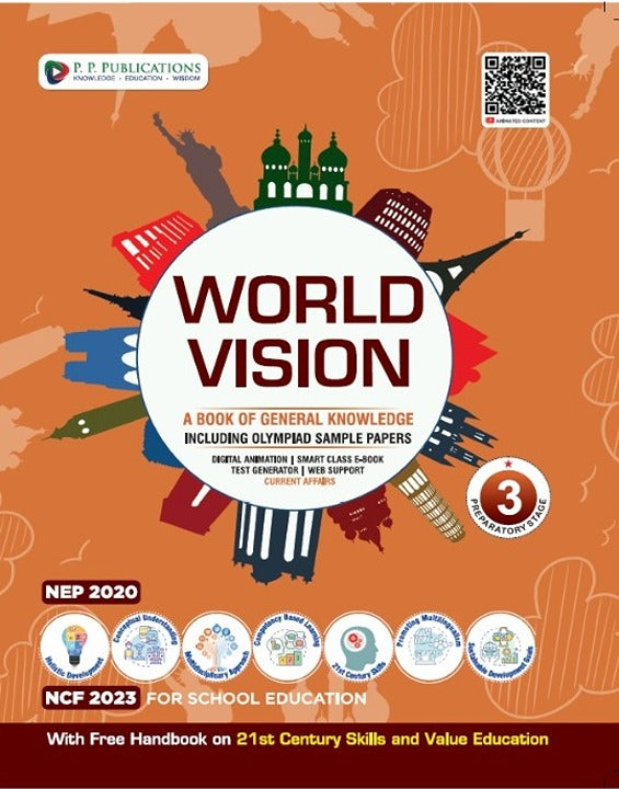 World Vision (GK)-3 (With Free Handbook on 21st Century Skills and Val